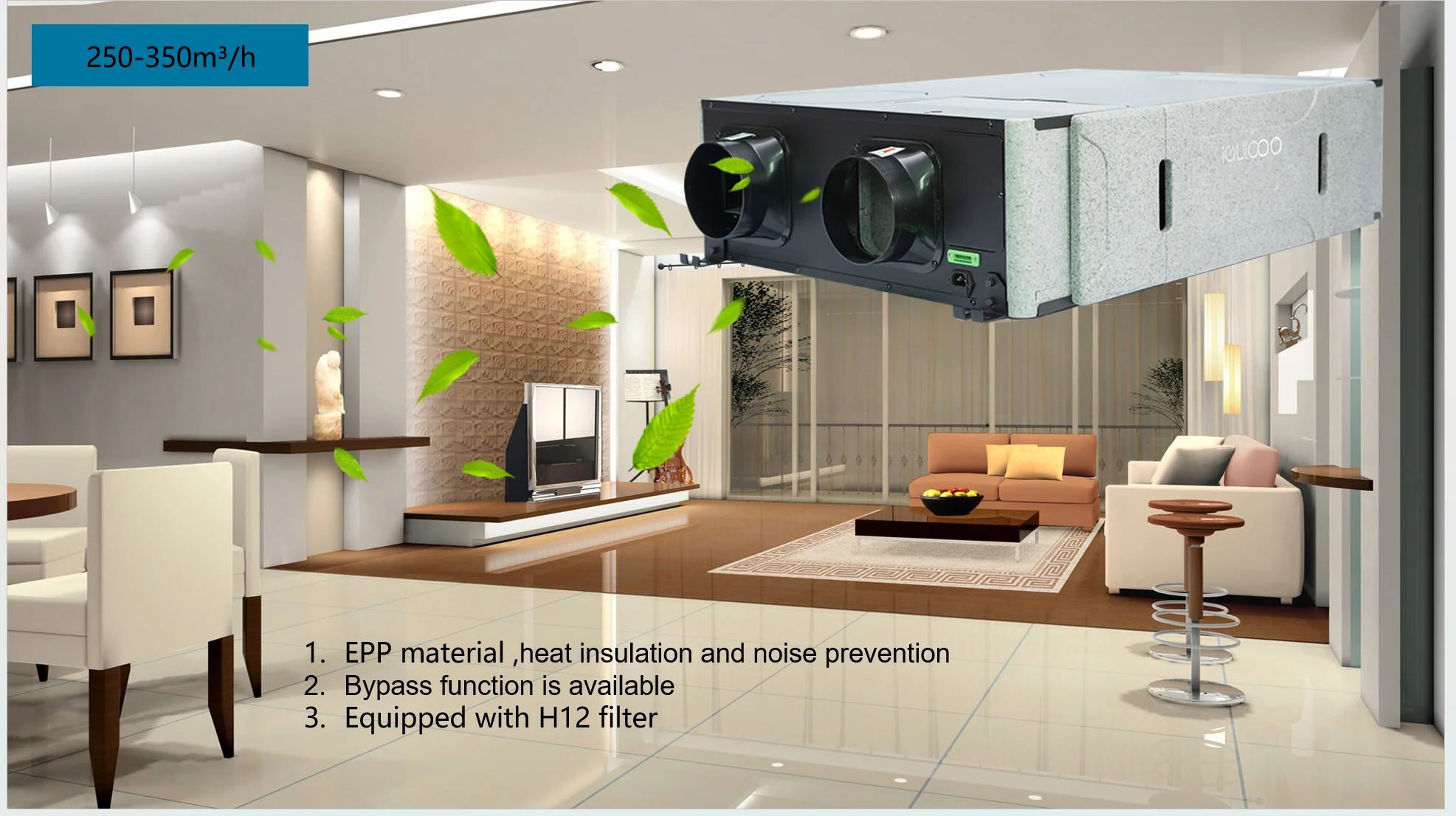 Fresh Air Ventilation System Cooling And Heating Supply Input Air With ...