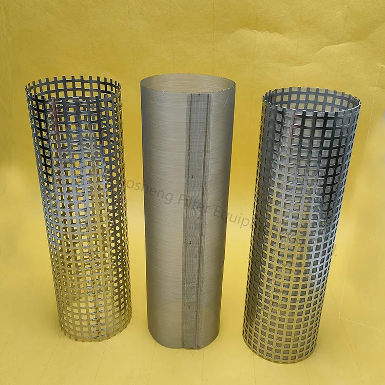 China Stainless Steel Perforated Metal Mesh Tube HOSUN FILTRILO