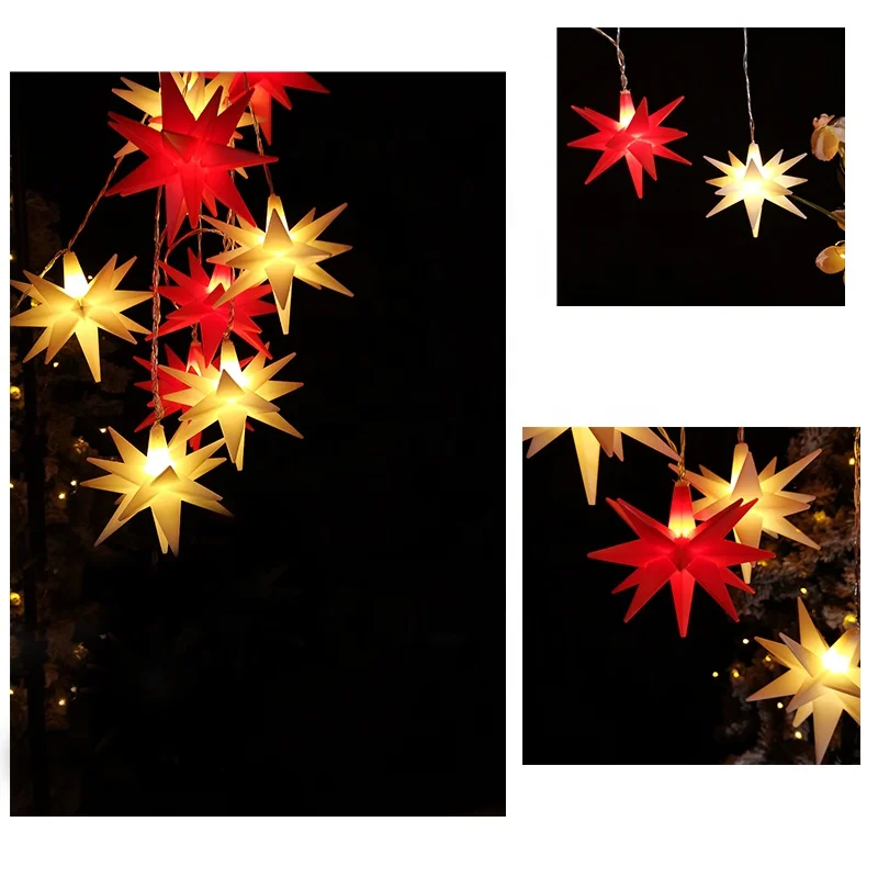 IP44 3D Plastic Fifteen Angles Explosive Star LED Lights