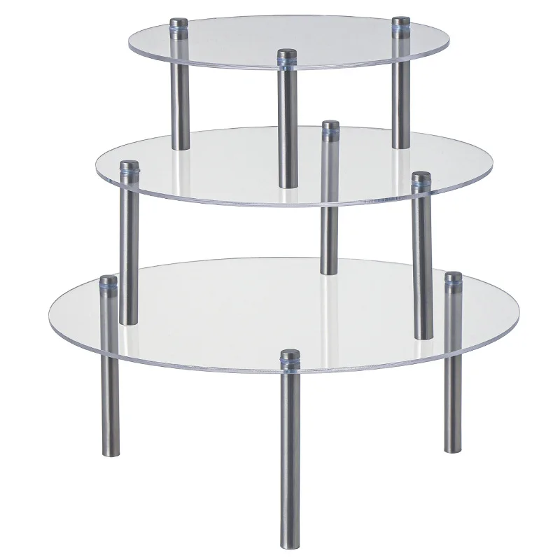 3 tier Acrylic Fillable Cake Stand Cake Riser Cake Tier, Round Cylinder ...