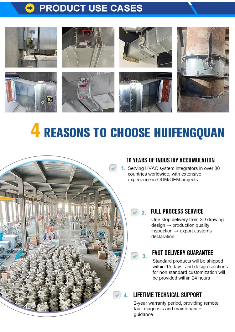 Multi-Leaf Fire Damper DC24V Electric Control for HVAC and Building ...