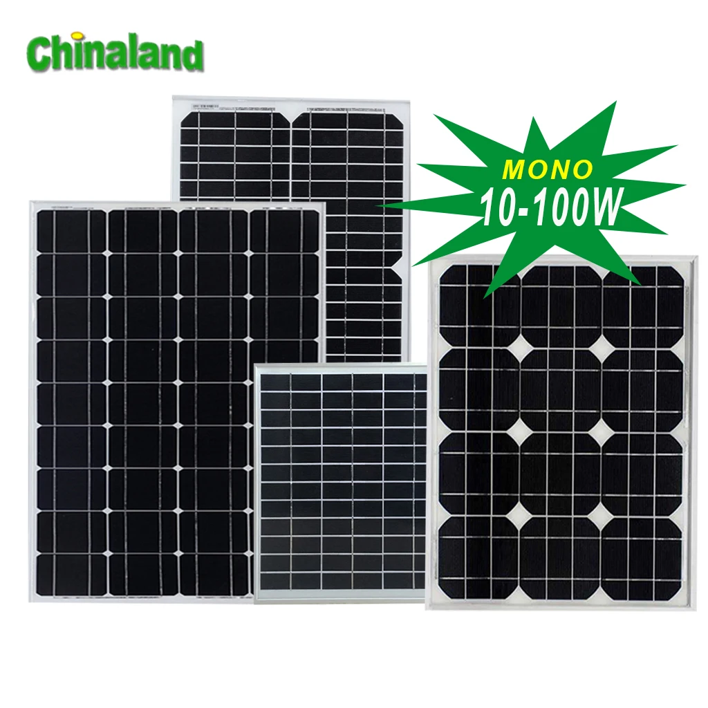 18v Photovoltaic Panels 20w 30w 40w 50w 80watt Monocrystalline Solar ...