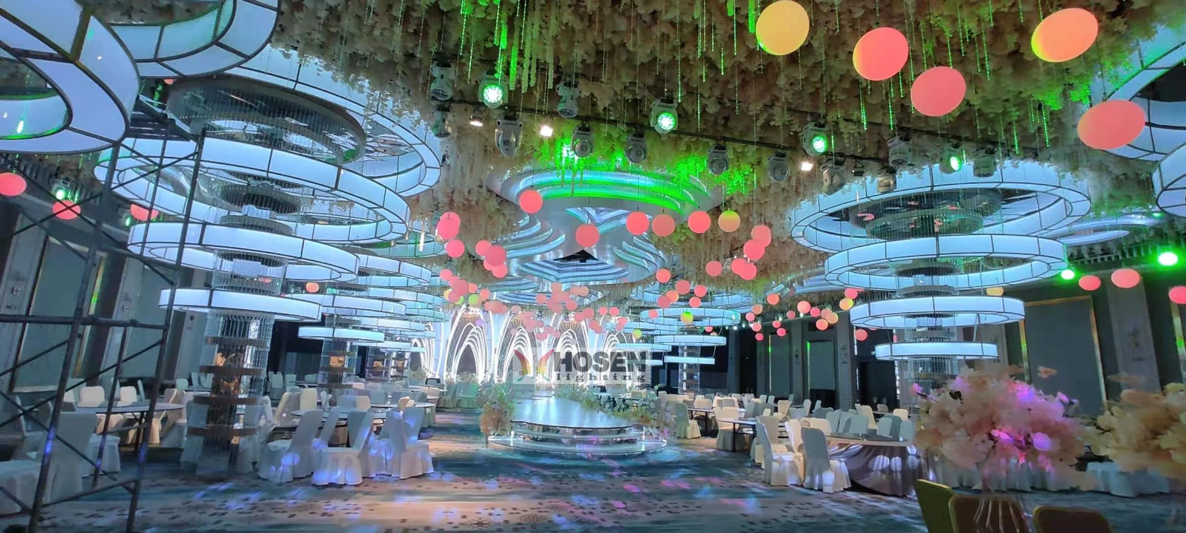 DMX Winch Kinetic Lifting Chandelier - LED Light Solutions