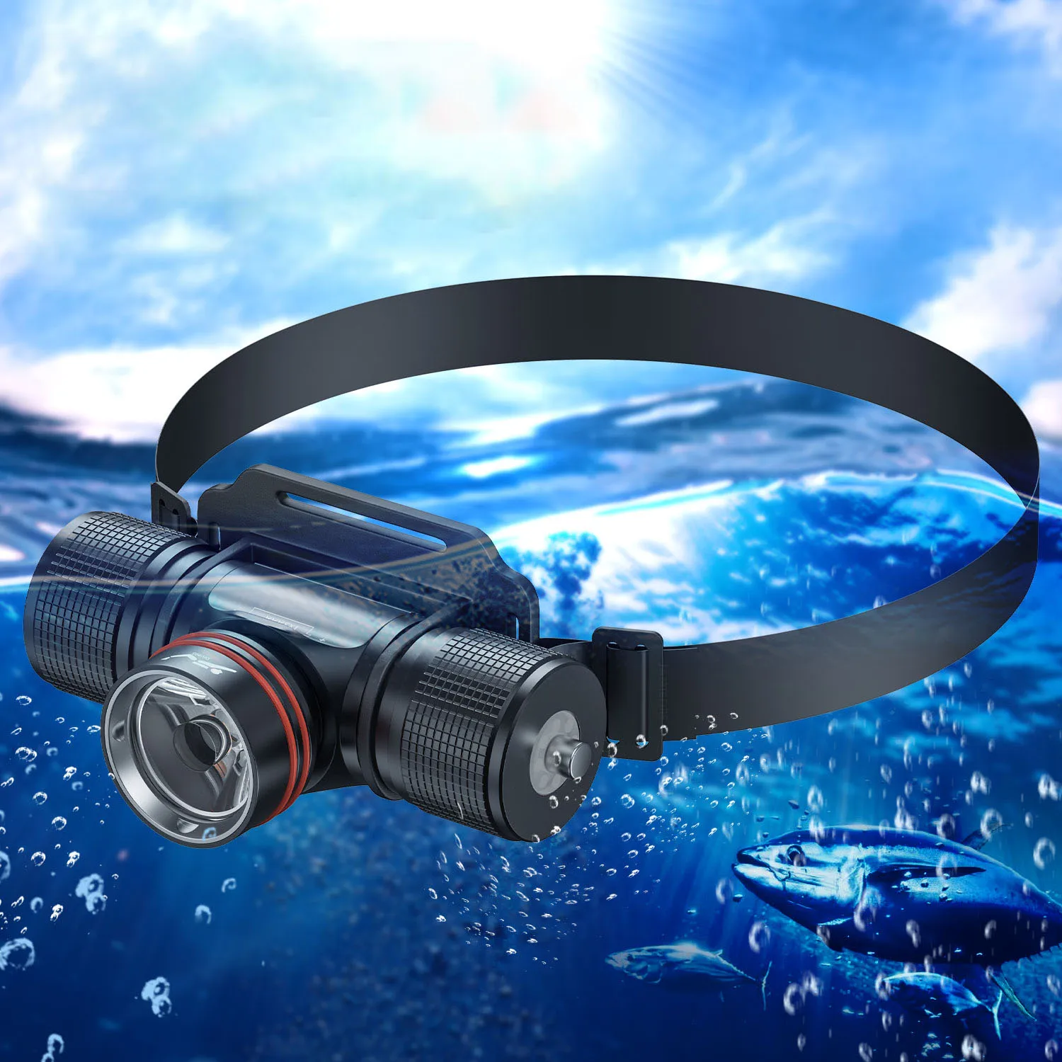 Portable Removable Rechargeable LED Headlamp Spotlight IP68 Waterproof ...