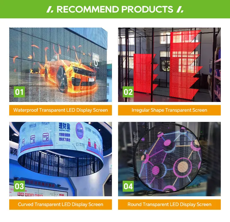 Indoor Outdoor Holographic Transparent LED Screen 3D Display