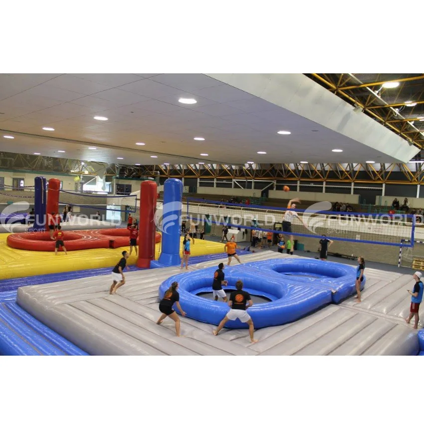 Outdoor Team Building Games PVC Inflatable Bossaball Game Court ...