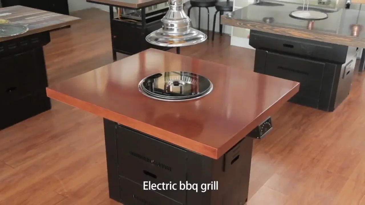 Pinnovo Commercial Korean Indoor Professional Electric Bbq Hot Pot Grill Table Top Bbq Grill