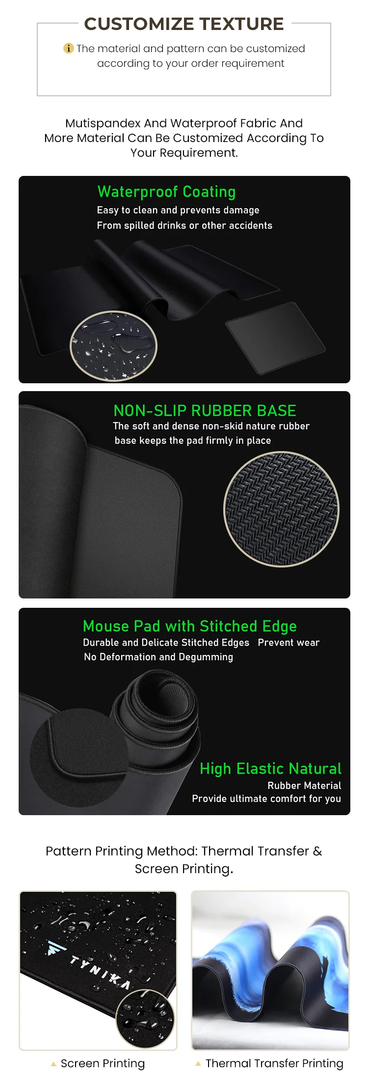 Custom Design Gaming Desk Mat Sublimation White Waterproof Extended ...