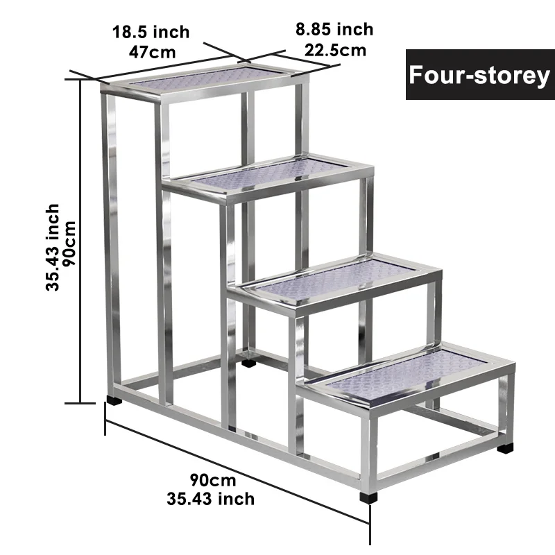 Portable 3-Storey 304 Stainless Steel Step Ladder for Hospital Surgical ...