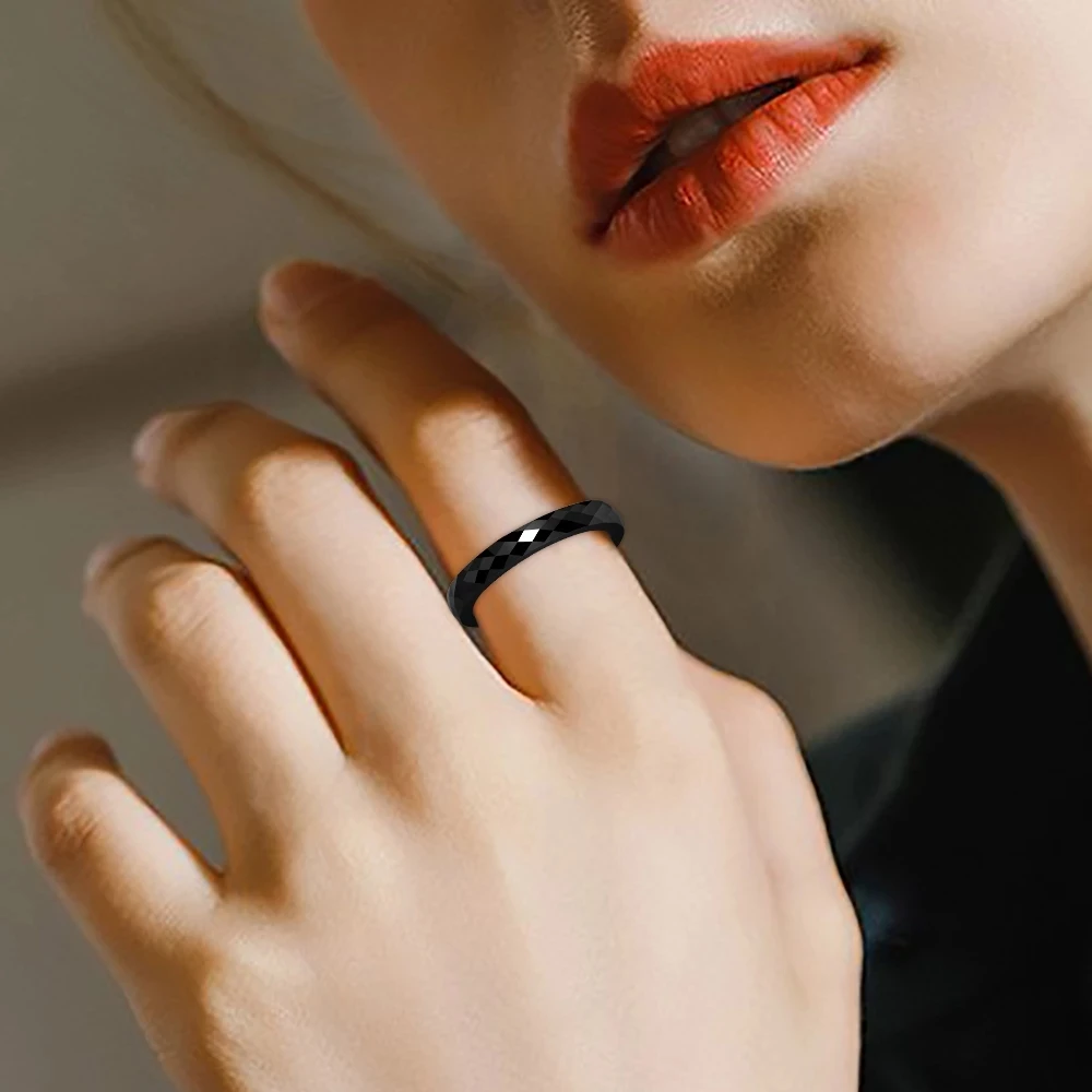 Trendy Black & White Ceramic Rings - Perfect for Engagement