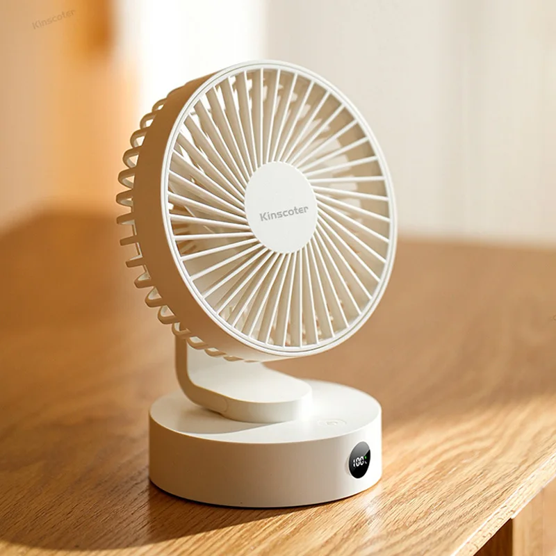 Rechargeable 1800mah Portable Mini Desktop Fan Night Light Silent High ...