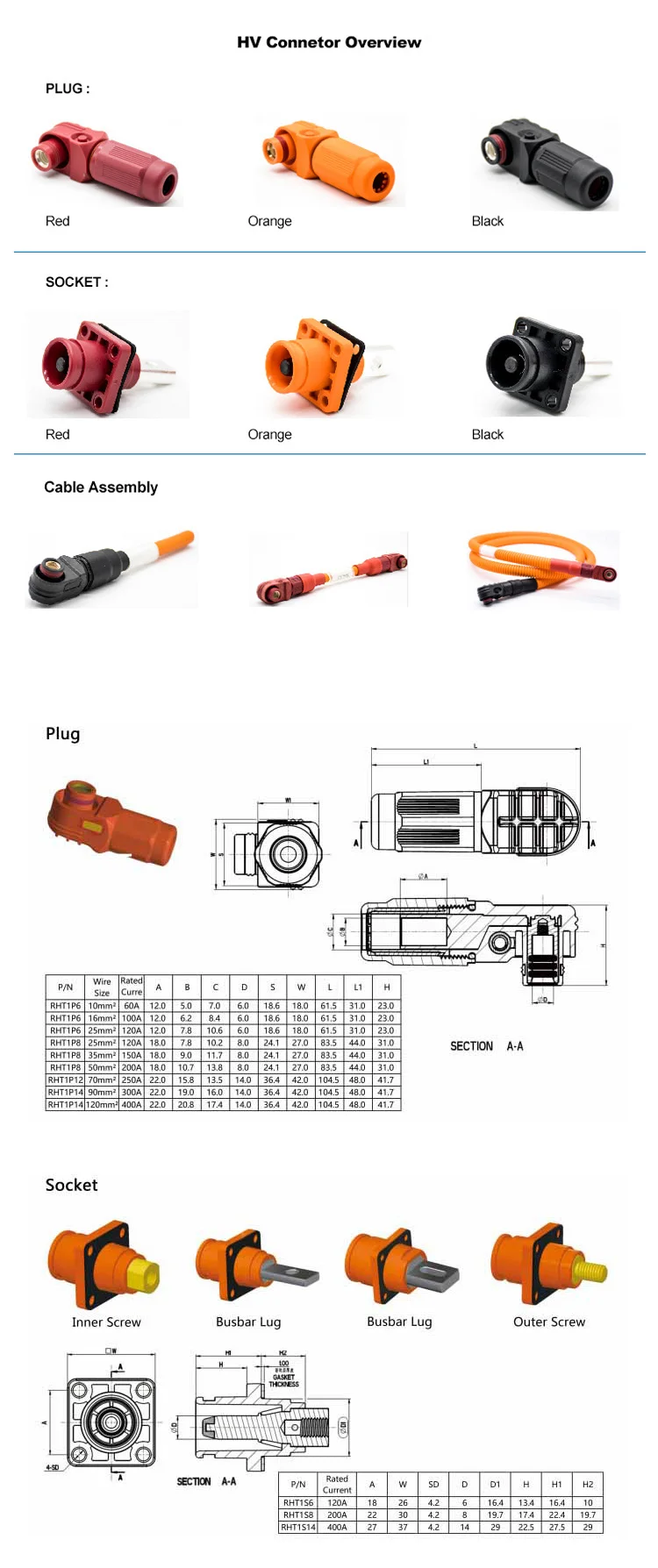Battery Storage High Current Connector 60a 100a 120a 150a 200a 250a ...
