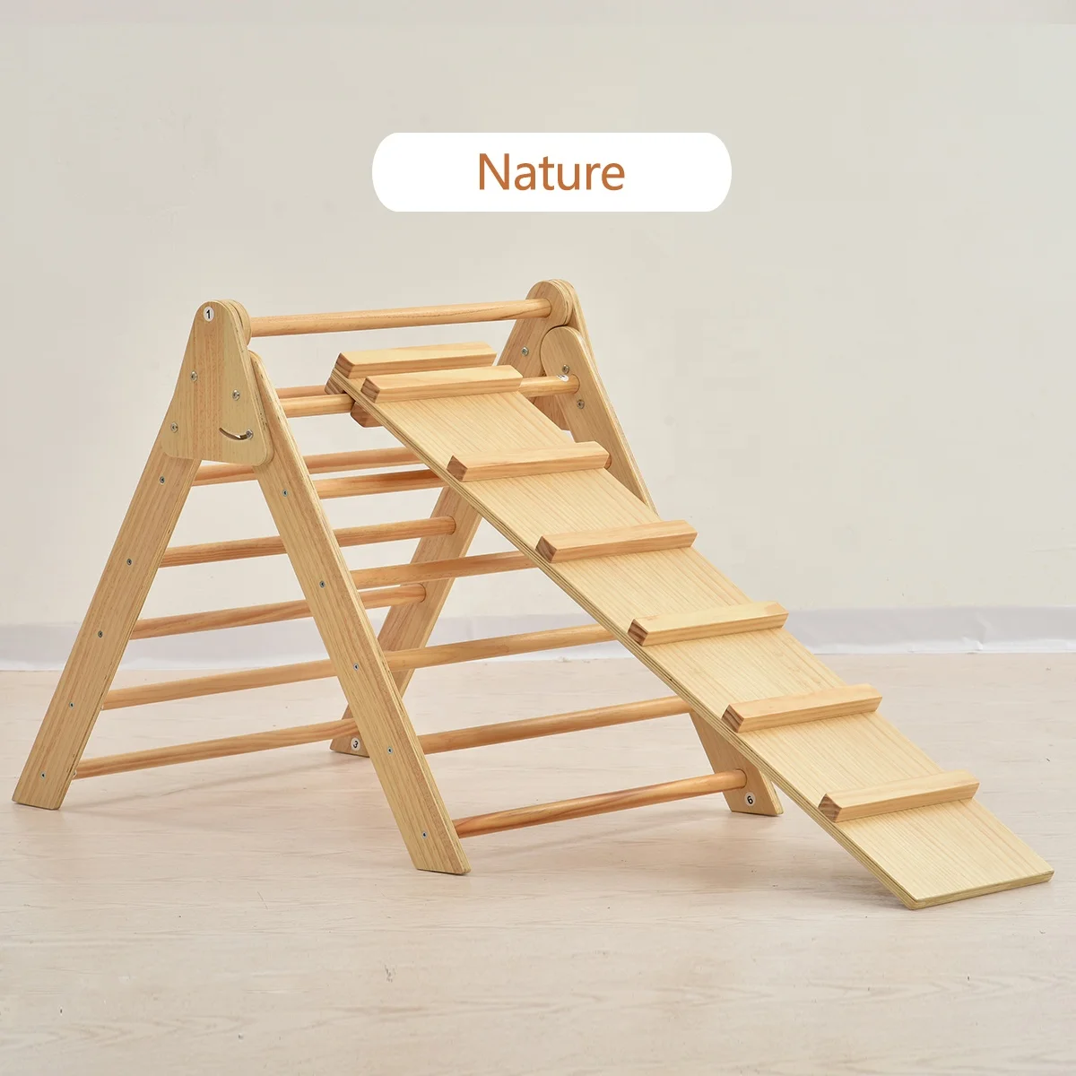 Wooden Indoor Kids Play Gym Playground Pickler Triangle Climbing Frame ...