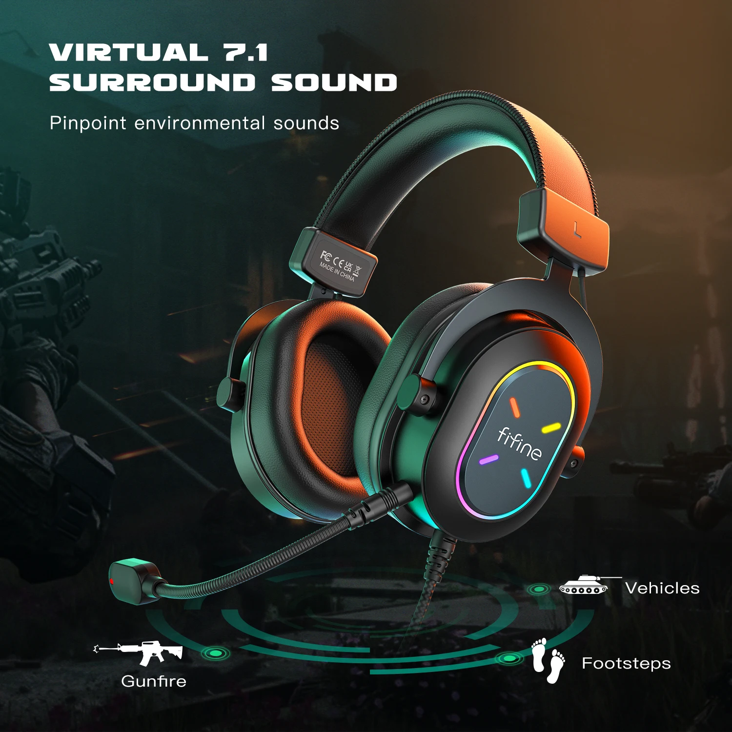 Fifine H6X Gaming Headset - High Quality USB Headphones