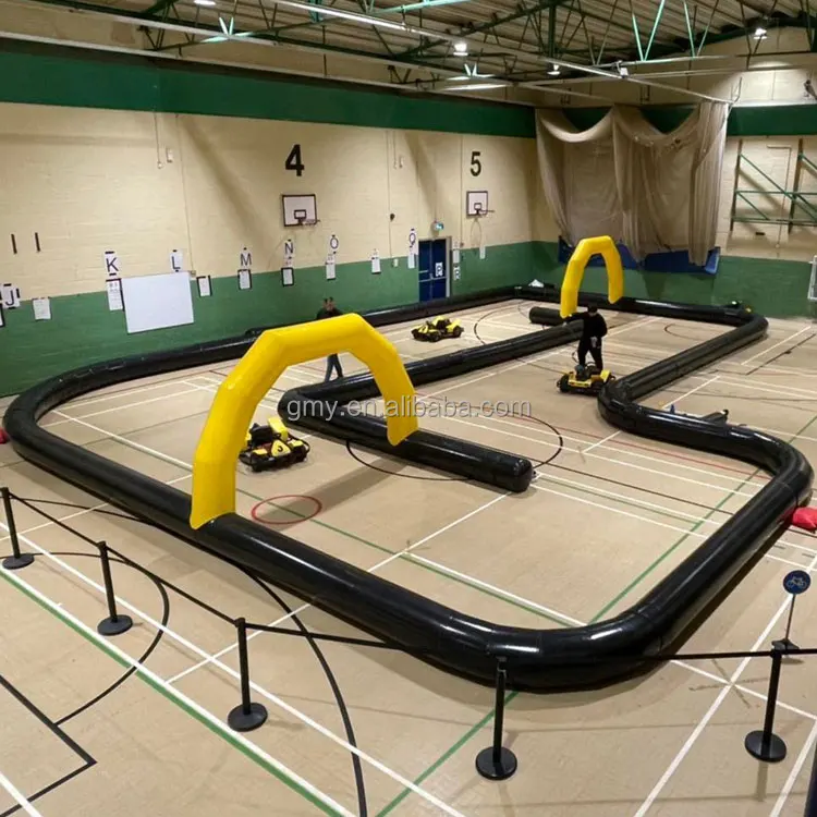 Commercial Pvc Electric Race Cars Tracks Inflatable Go Karting Track ...