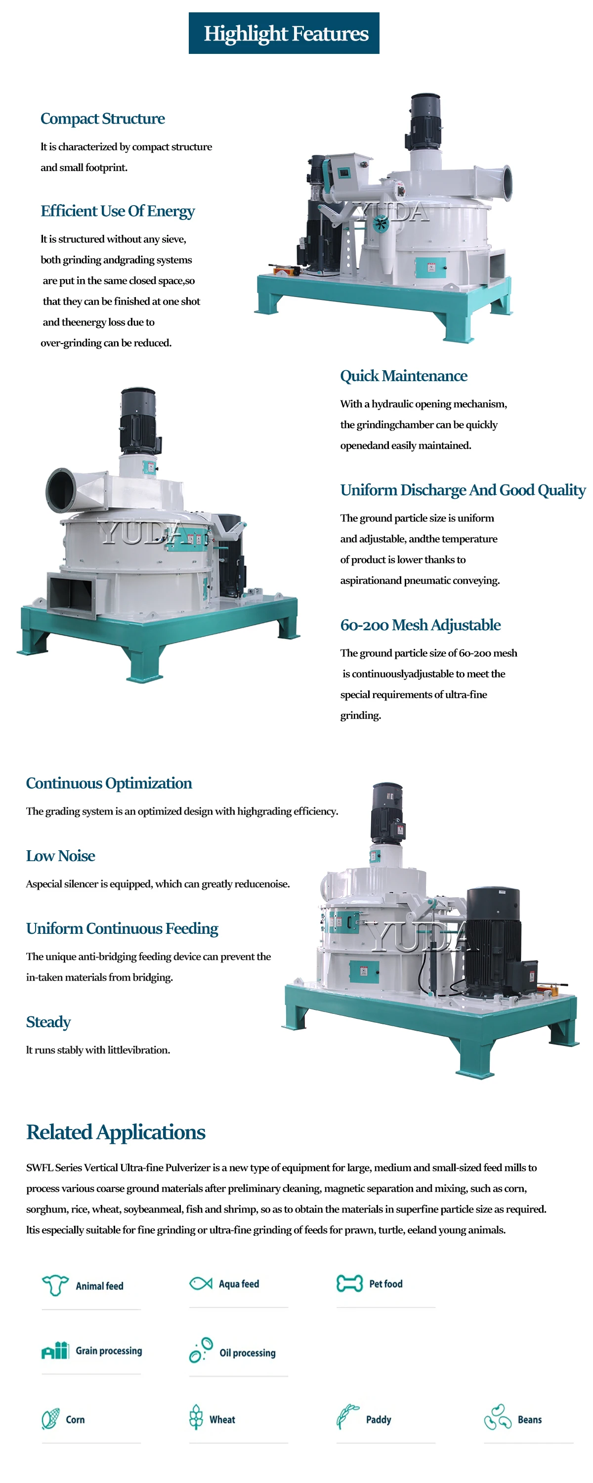 YUDA CE SWFL Series Pulverizer - Ultra-Fine Grinding Machine