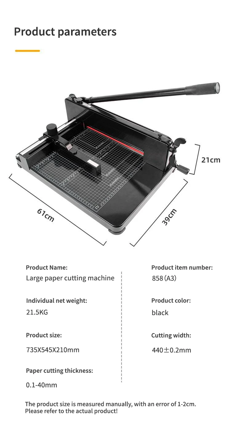 A3 Thick Layer Cut 40MM Precision Paper Cutter - 400 Sheets