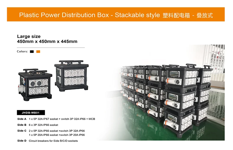 IP67 Plastic Portable Waterproof Electrical Power Distribution Boards ...