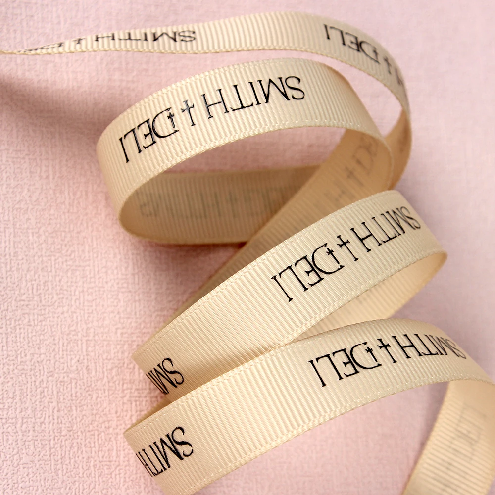 Customized Logo Printed Gross Grain Ribbon Roll Factory Wholesale Satin ...