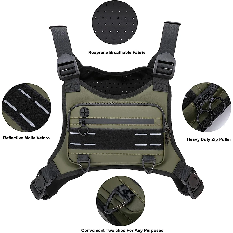 Sports Chest Bag For Men,Water Resistant Lightweight Front Chest Pack ...