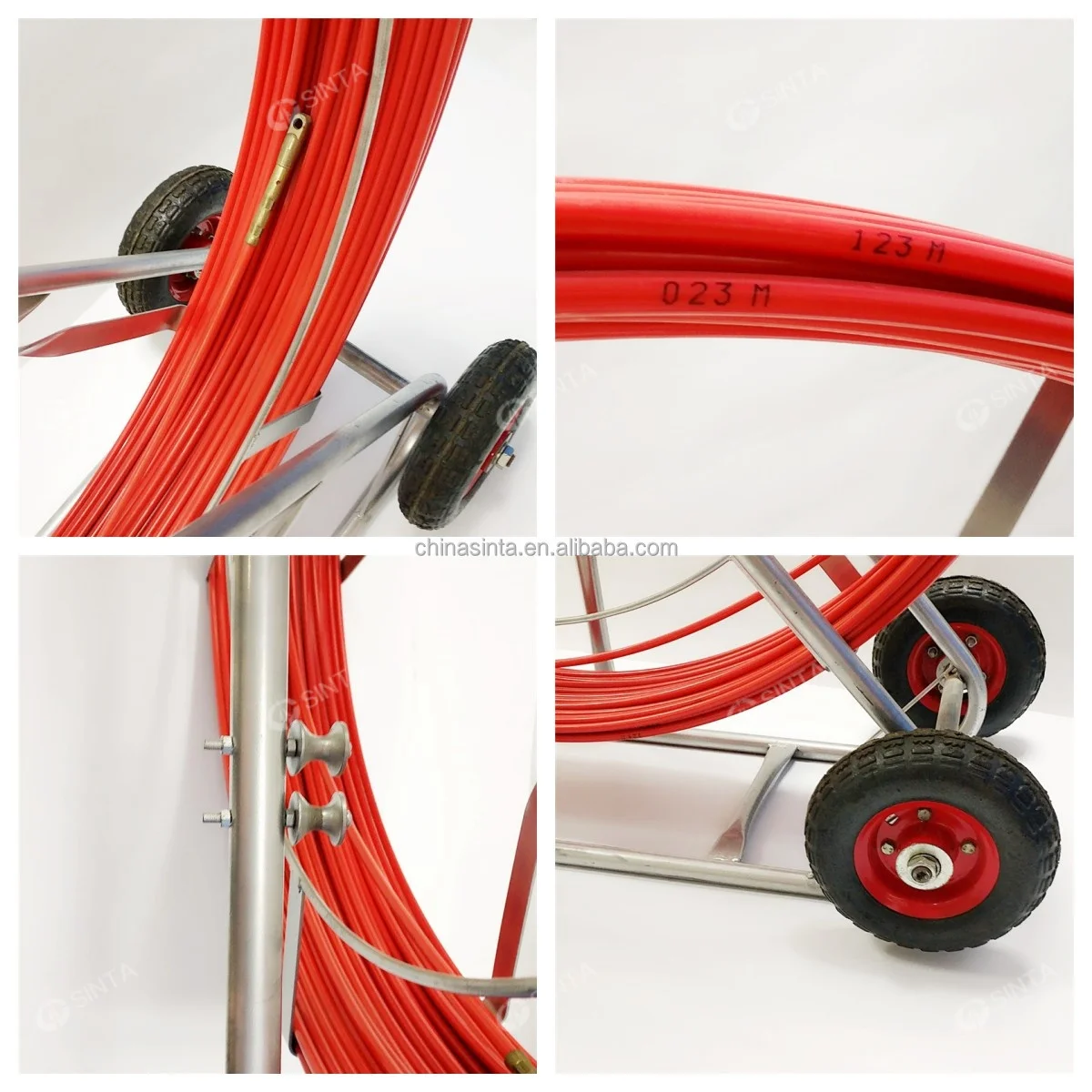 Continuous Rodding with Fiberglass Snake Cable Duct Tool