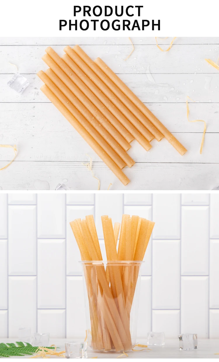 LOKYO 12mm Biodegradable Eco Straw Custom Printed Bagasse Fiber Boba ...