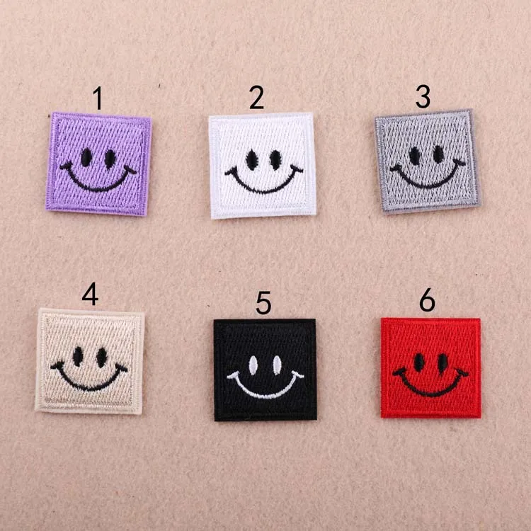 Square Smiling Face Robot Head Patch Set Iron on Patches Custom ...