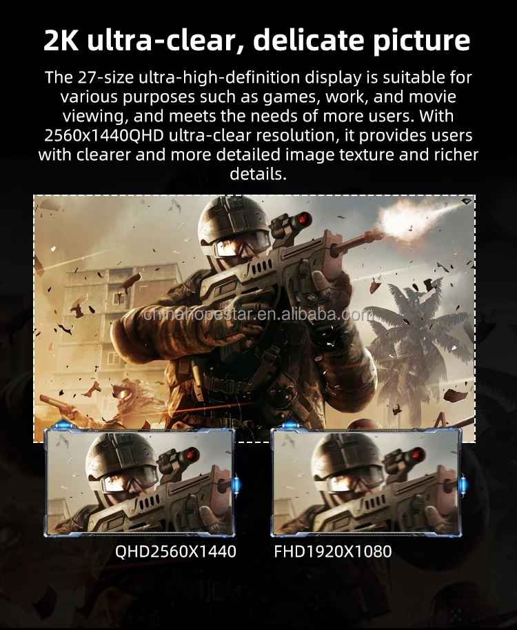 Large Wrap around Monitor - 165hz Gaming Monitor 27 Inch Curved