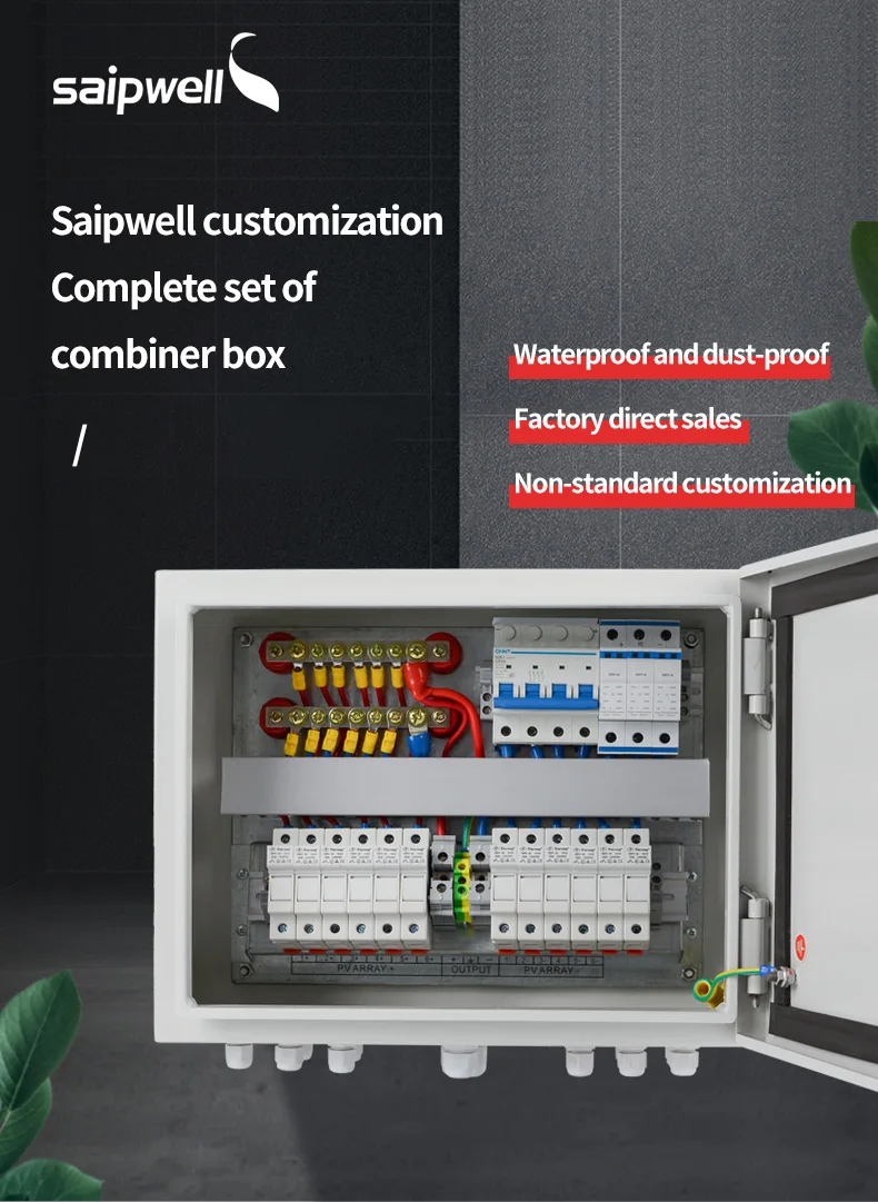 Photovoltatic Solar Combiner Box 1000v Solar Distribution Box For Solar ...