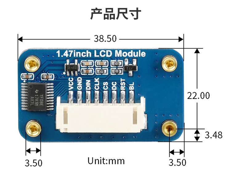 Original Raspberry Pi /stm32 1.47 Inch Display Module Spi Interface ...