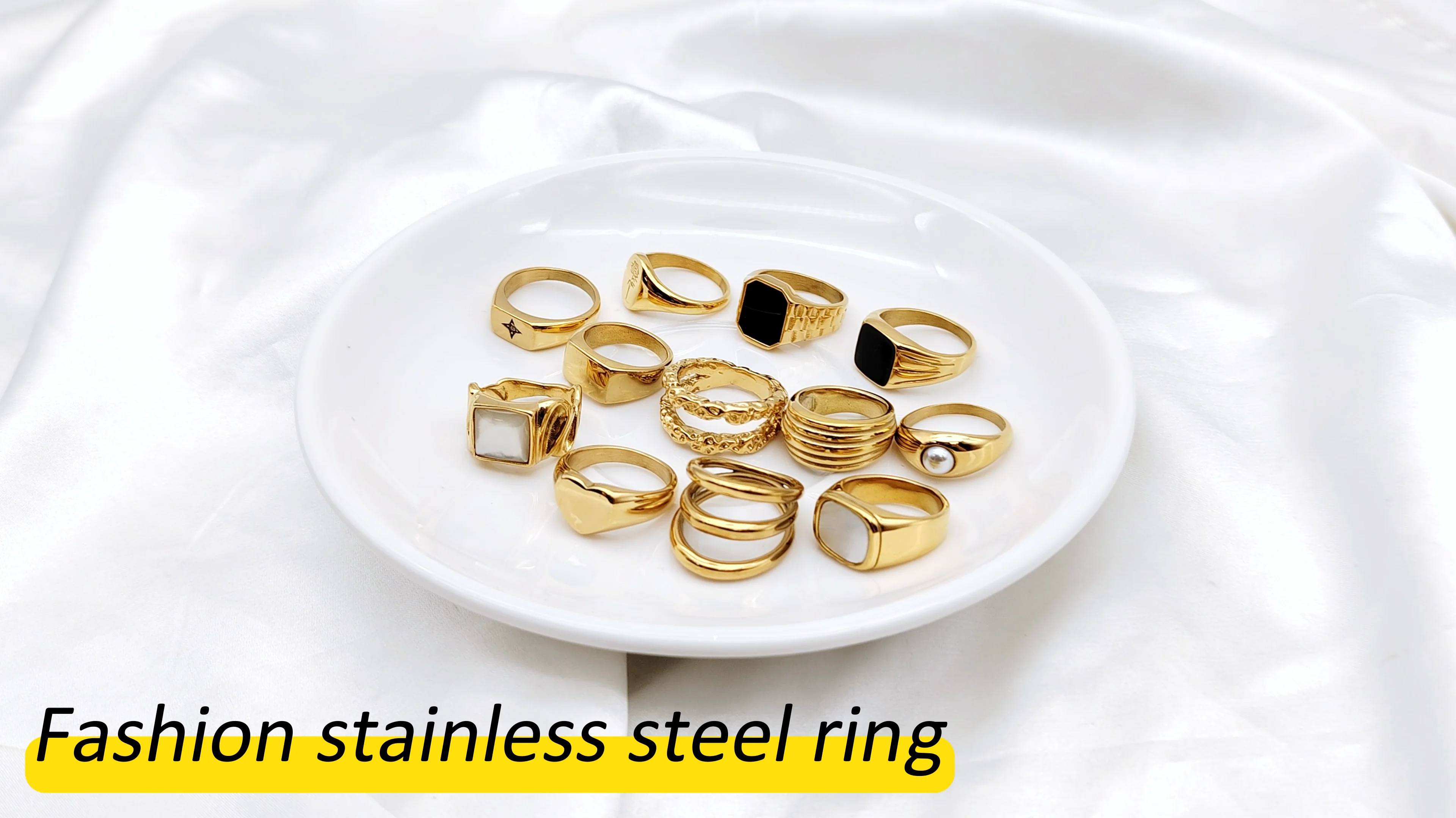 Anillo Rings Jewelry Women Non Tarnish Heart Signet Finger Ring ...