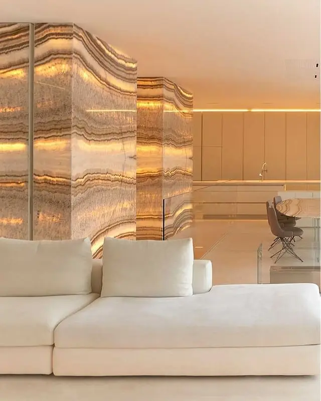Backlit Onyx Wall Panels - Durable, Translucent, Modern