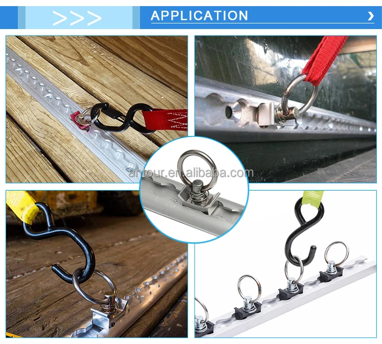 Trailer Cargo Control Rail Black Coated Aluminum Airline L Track Rail ...