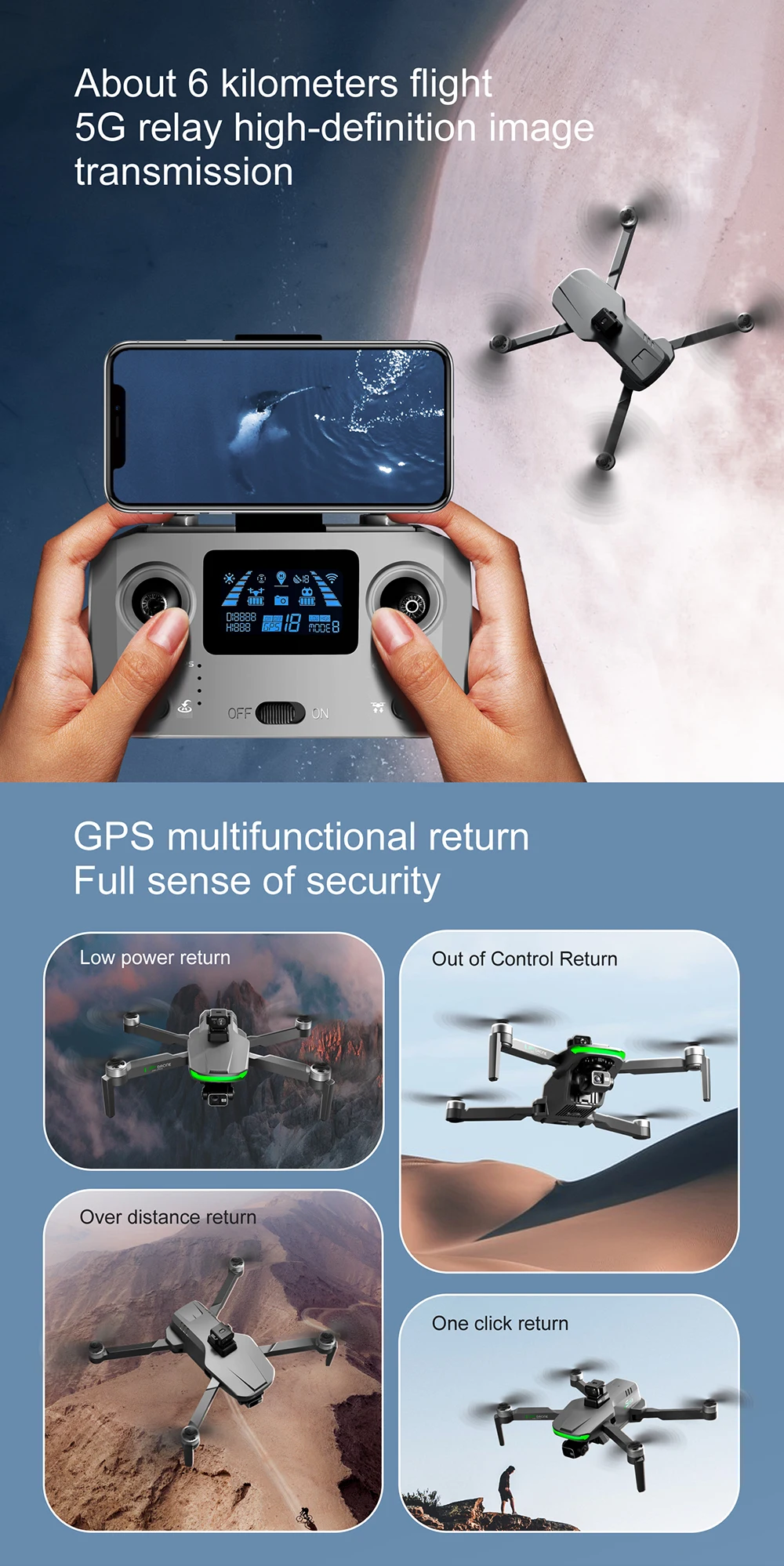 500G Load Weight Carrying Payload Drone - Long Time Fly