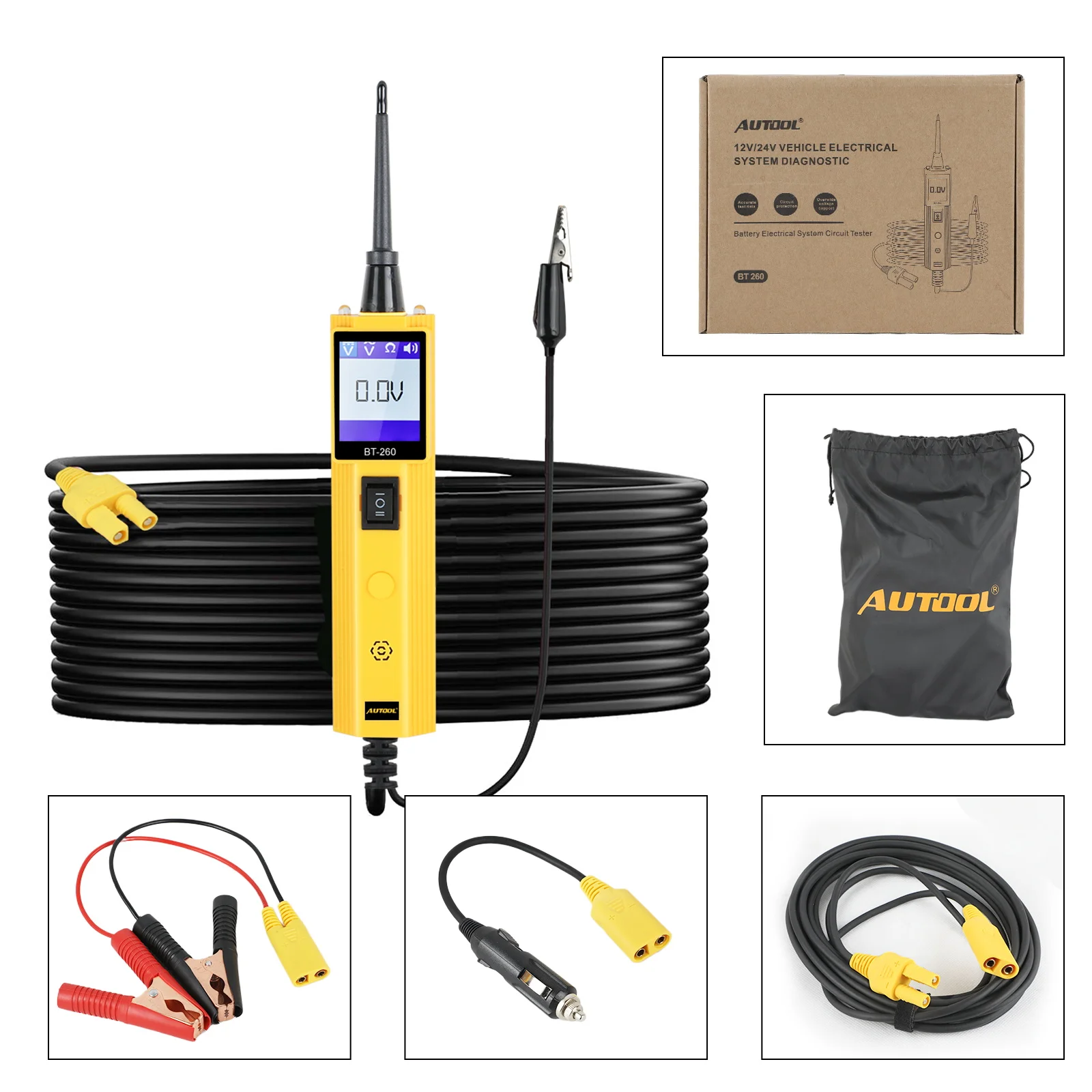 Autool Bt260 汽车电气电路led显示屏电源数字系统的汽车扫描仪电池测试仪诊断工具 - Buy 汽车电气系统电路测试仪，电池电缆探测器，汽车电力测试工具 Product on ...