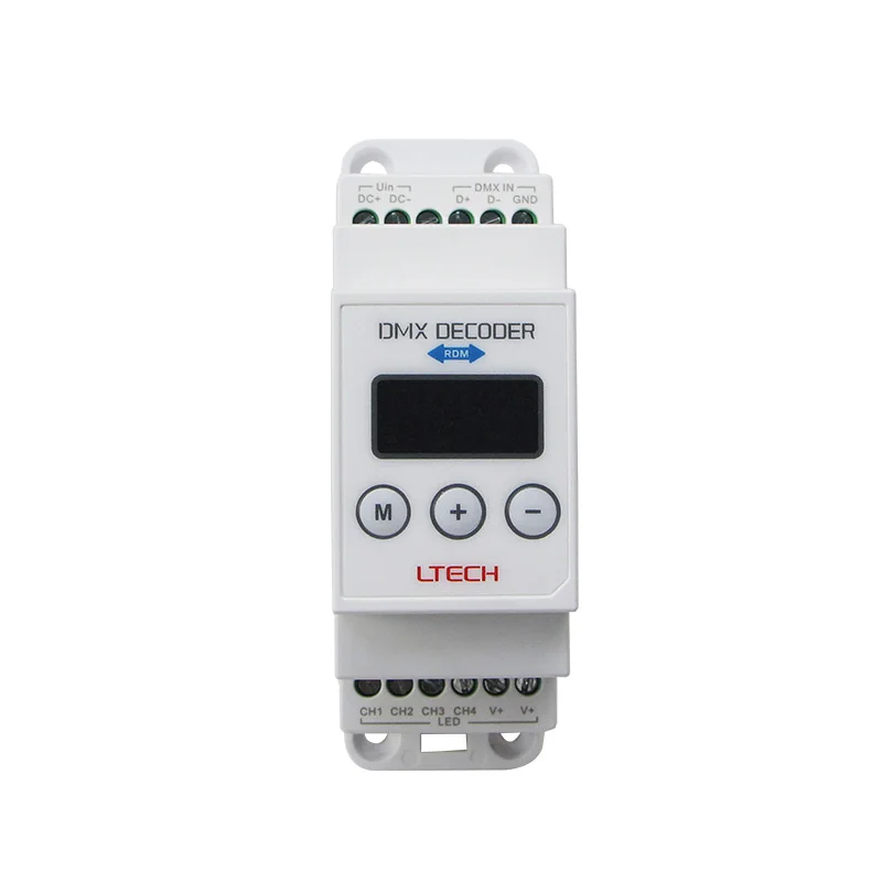 Din-dmx-4ch Din Rail Type Dc5-dc24v 4ch Cv Dmx Decoder - Buy Dmx ...