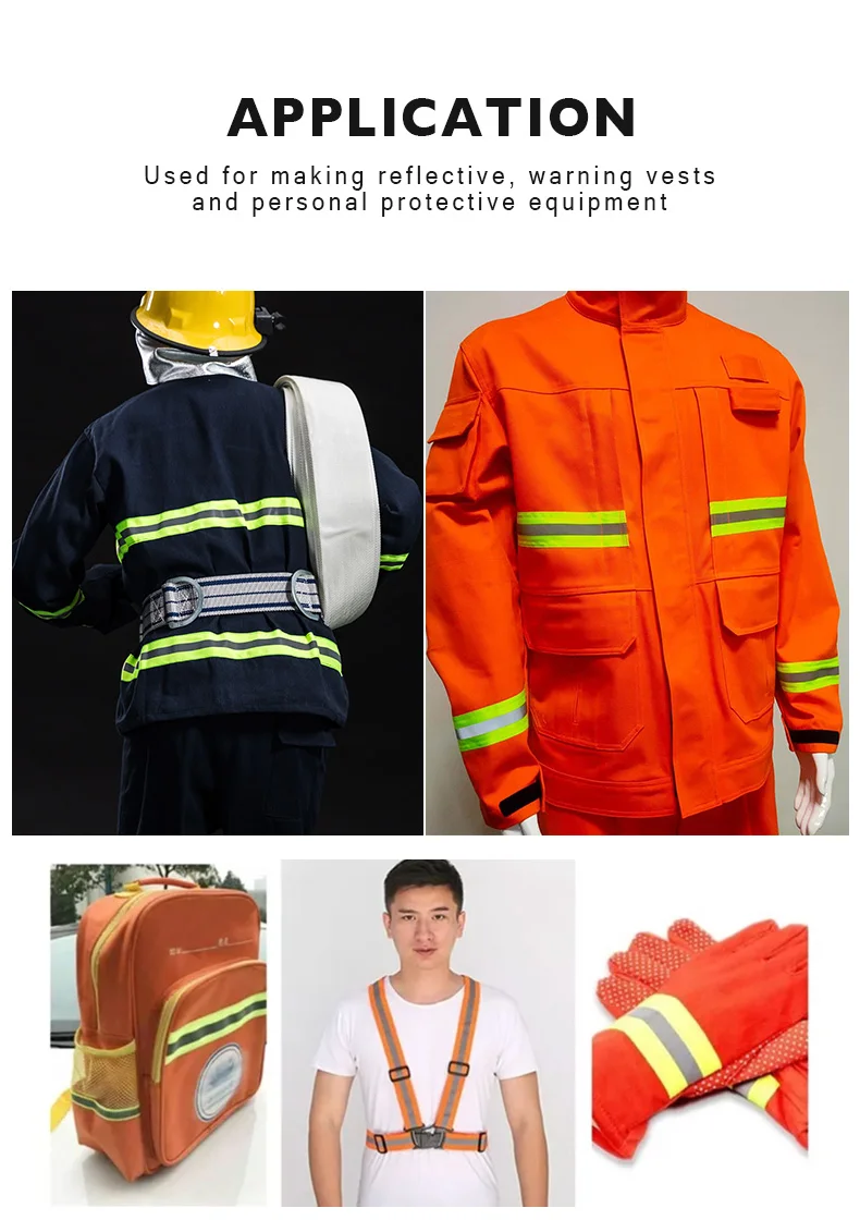 Florescent 1 Inch Light Cloth Reflective Webbing Ribbon Tape Trim Strip ...