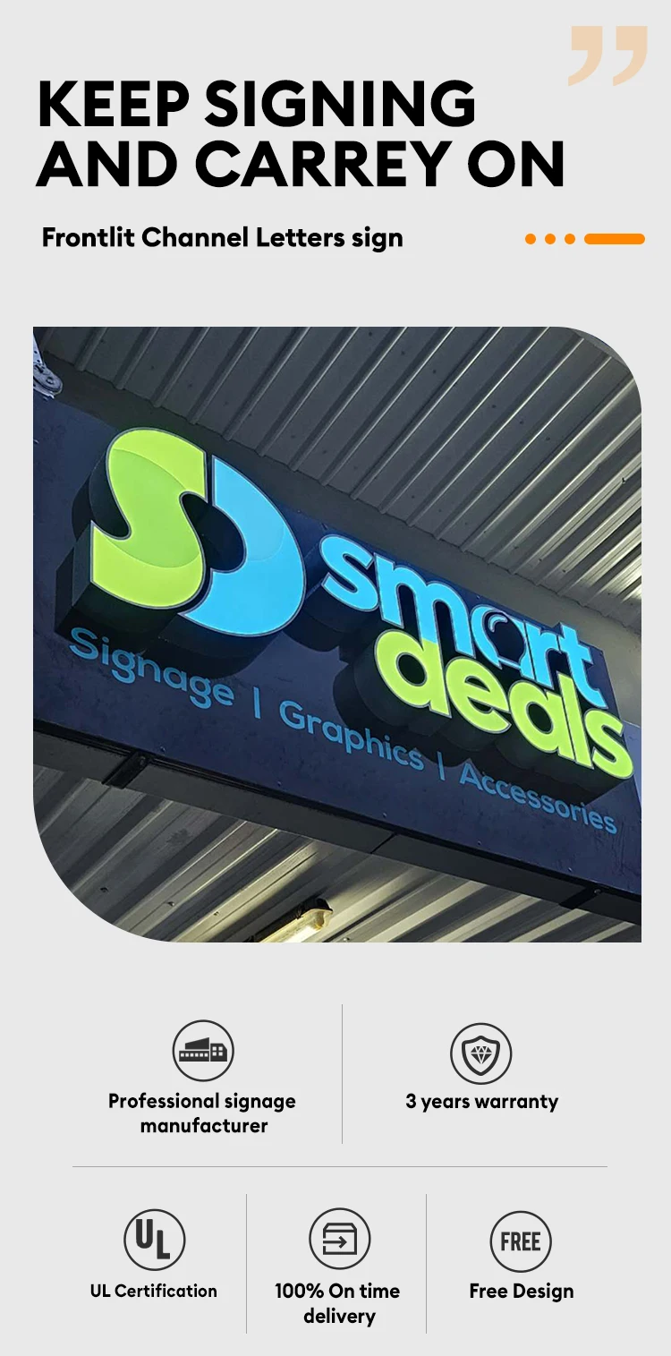 Outdoor Business Logo Advertising Sign LED 3D Letters with Frontlit ...