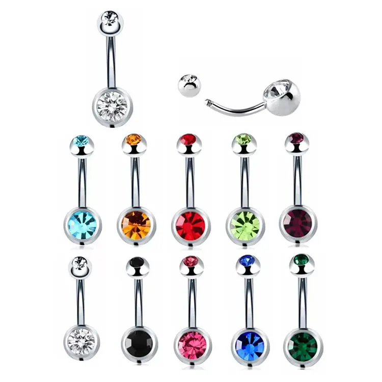 Lefeng Piercing Jewelry Titanium Women Surgical Belly Navel Ring Zircon ...