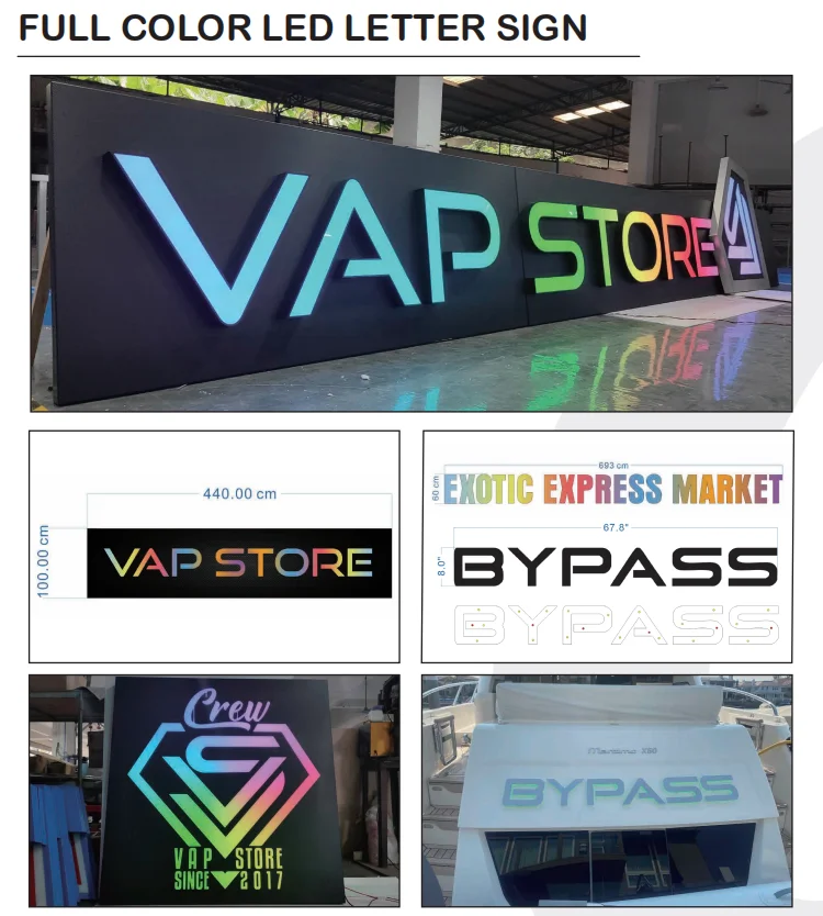 Custom Word Letter Signage 3D LED Lighted Digital Store Sign
