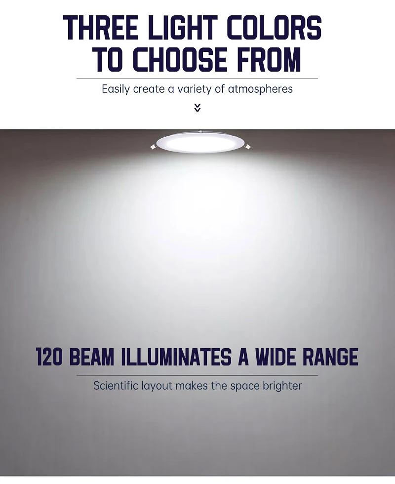 Slim Recessed Led Round Shape Panel Pot Light Dimmable Downlight ...