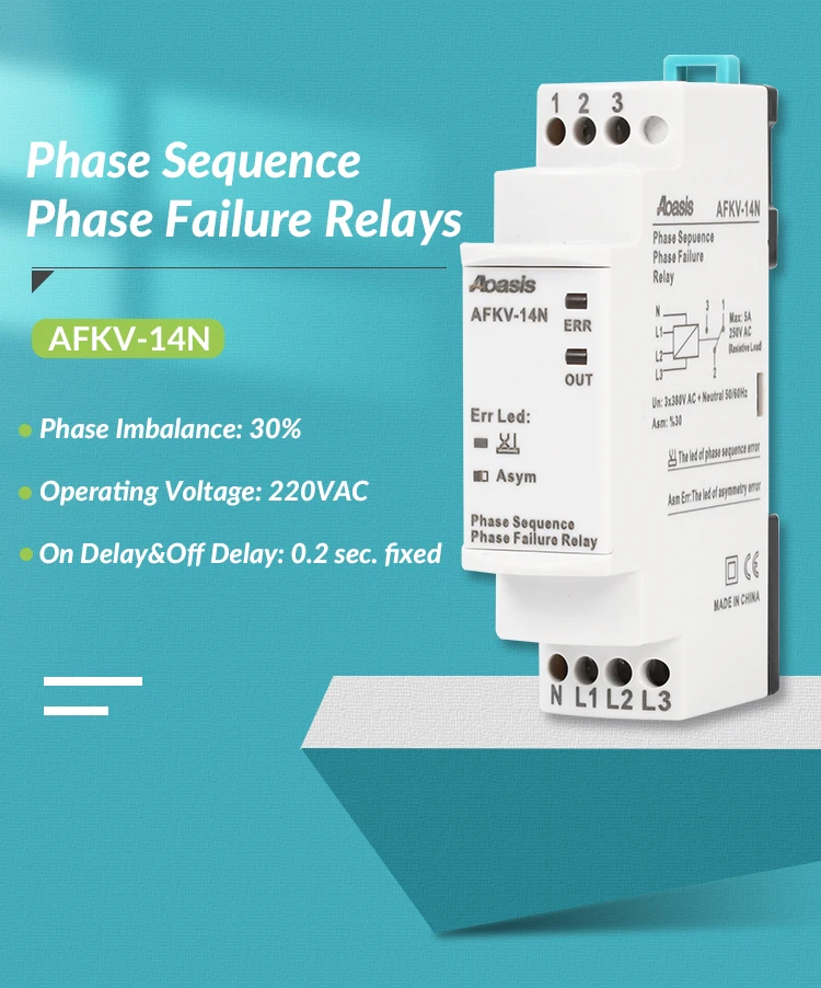 Afkv-14n Phase Sequence Power Protection Relay Phase Failure Relay ...