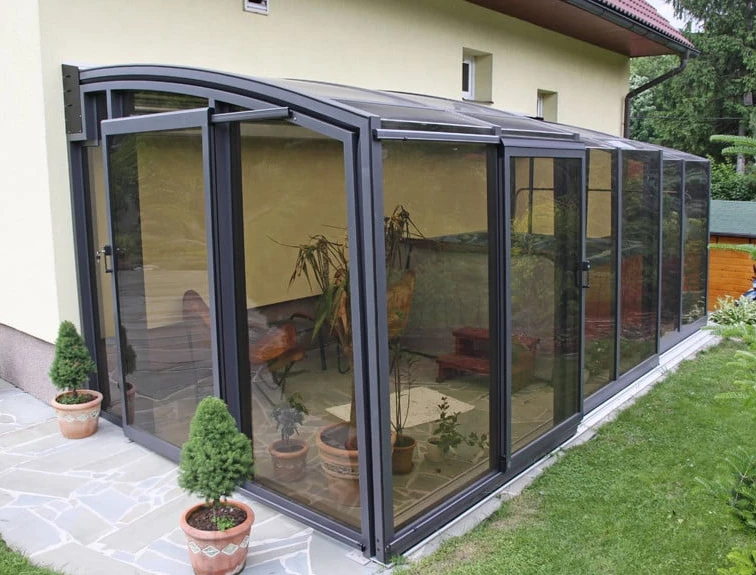 Luxury Retractable Sunroom - Modern Aluminium Glass Enclosure