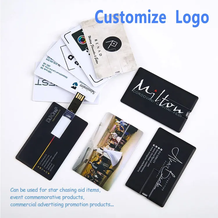 White Credit Memory Card Usb Sticks Custom Photo Print Company Logo ...