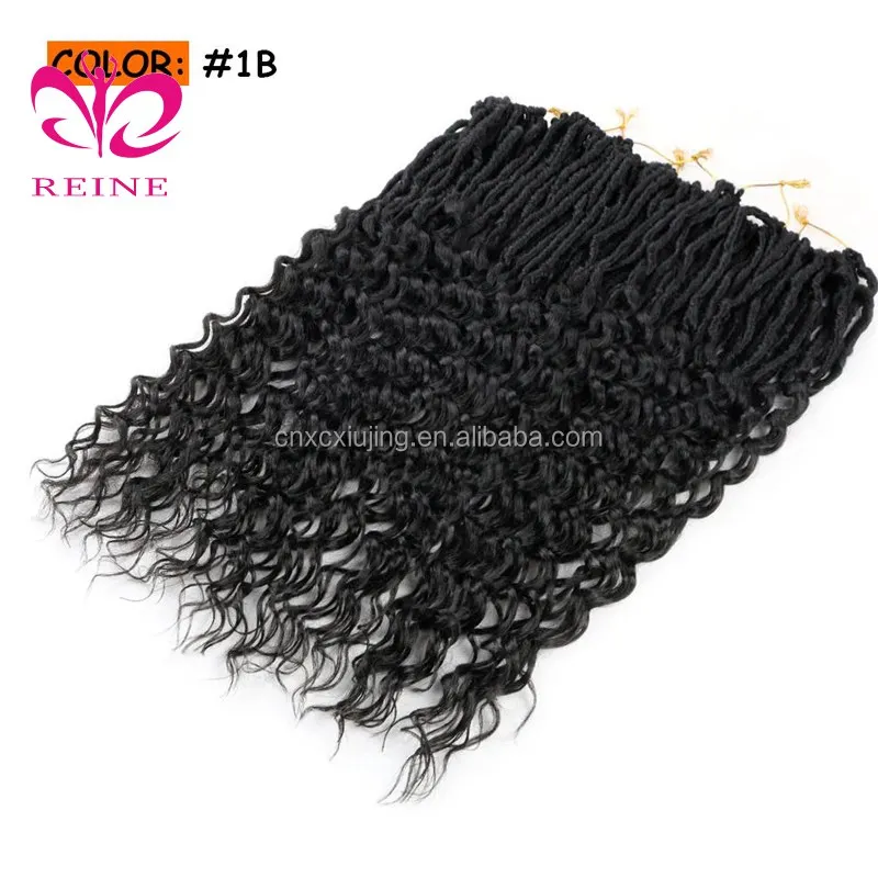 Wavy Faux Locs Crochet Hair 24 Inch Soft Goddess Locs Crochet Hair Pre ...