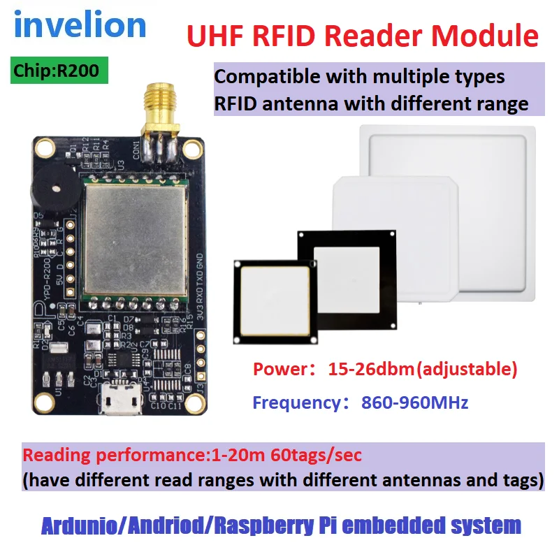 860-960mhz 1 Port Antenna Long Distance Rfid Reader Uhf Module For ...
