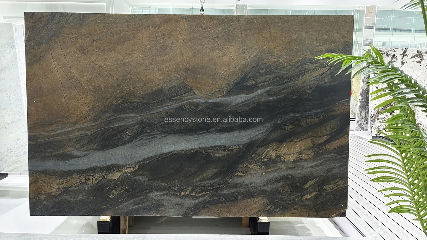 Luxy Bronze Color Marble Slab Leather Surface Bronzite Quartzite ...