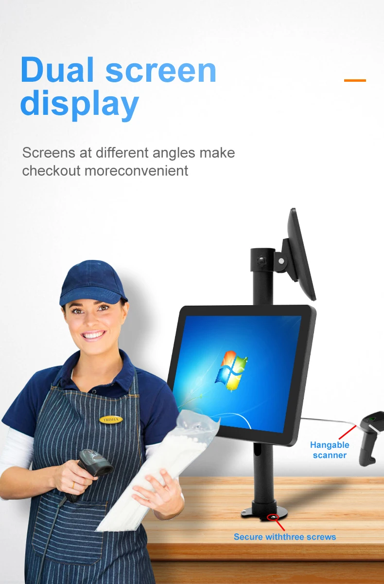 Dual Screen Rotation Stand Adjustable Pos Double Monitor Mount Stand ...