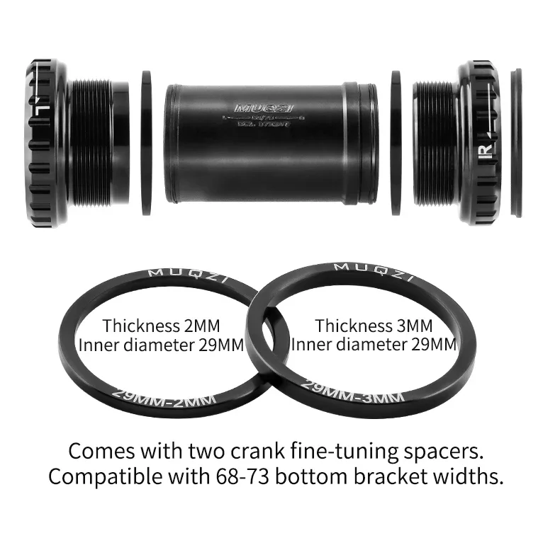 MUQZI Mountain Bike Threaded DUB Bottom Bracket for 68/73mm