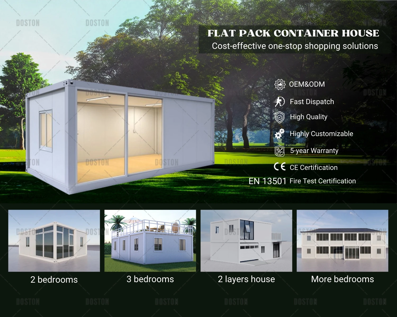 Modular Light Steel Flatpack Sandwich Panel House Container Office with ...